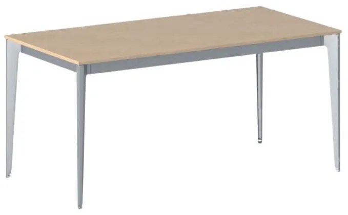 Kancelářský stůl PRIMO ACTION, šedostříbrná podnož, 1600 x 800 mm, buk