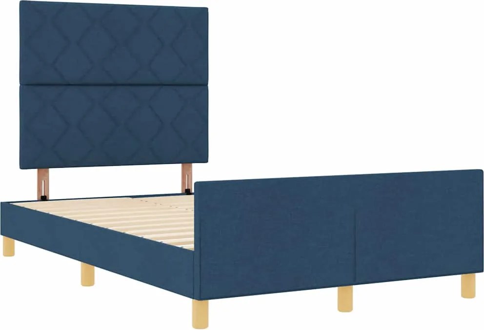 Rám postele s čelo Modrá 120 x 190 cm textil 3344794