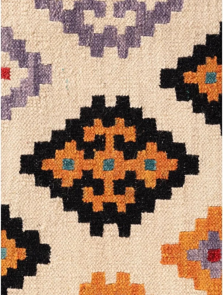 Červený oboustranný ručně tkaný vlněný běhoun 60x190 cm Kamal Kian – Nouristan