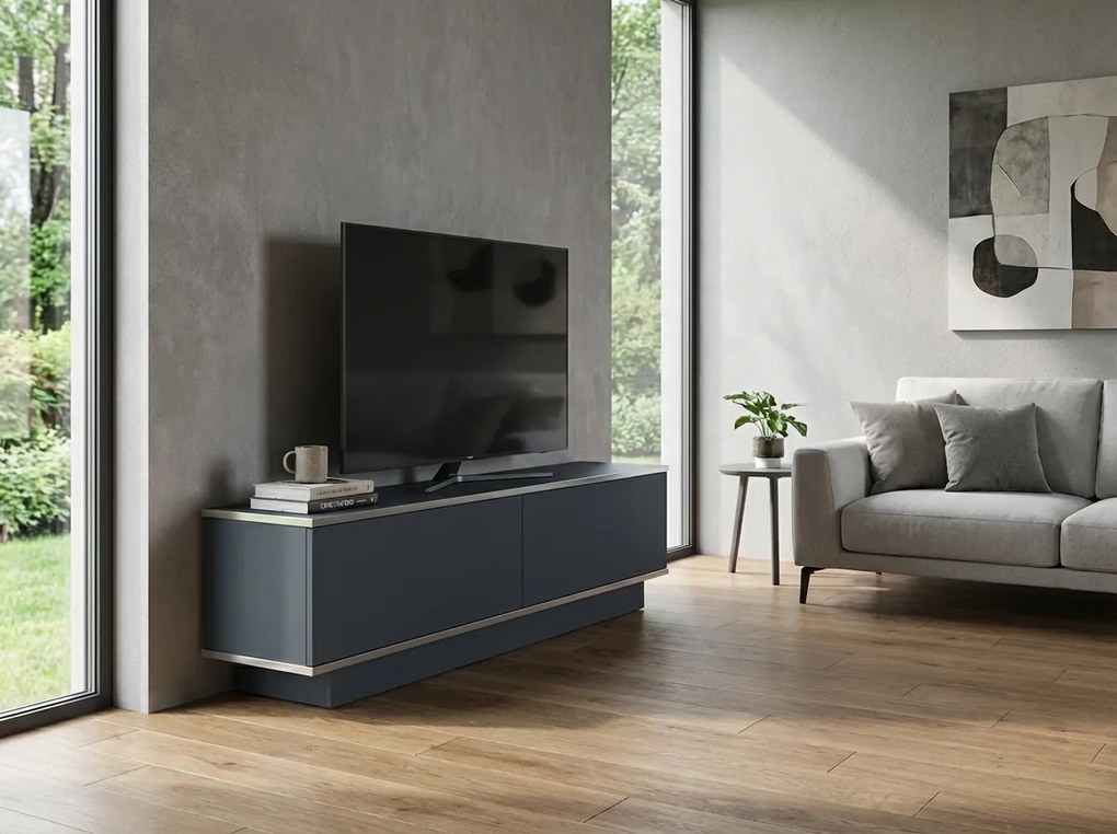 TV stolek ALVIN 135 cm, antracit/stříbrná