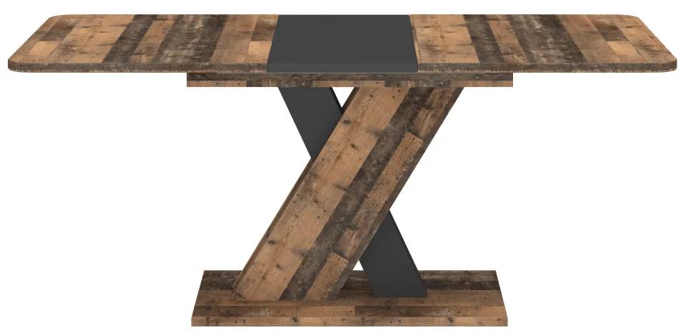 Kondela Jídelní rozkládací stůl, old style dark/matera, 140-180x85 cm, EXIL