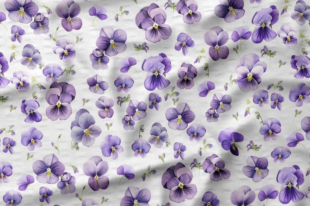 Krepové prodloužené povlečení Macešky Velikost: 140 x 220 + 70 x 90