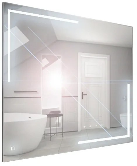 Comodo Zrcadlo závěsné s pískovaným motivem a LED osvětlením Nikoletta LED 3 Typ: dotykový vypínač, Rozměry (cm): 60x65 - (Nikoletta LED 3/60)