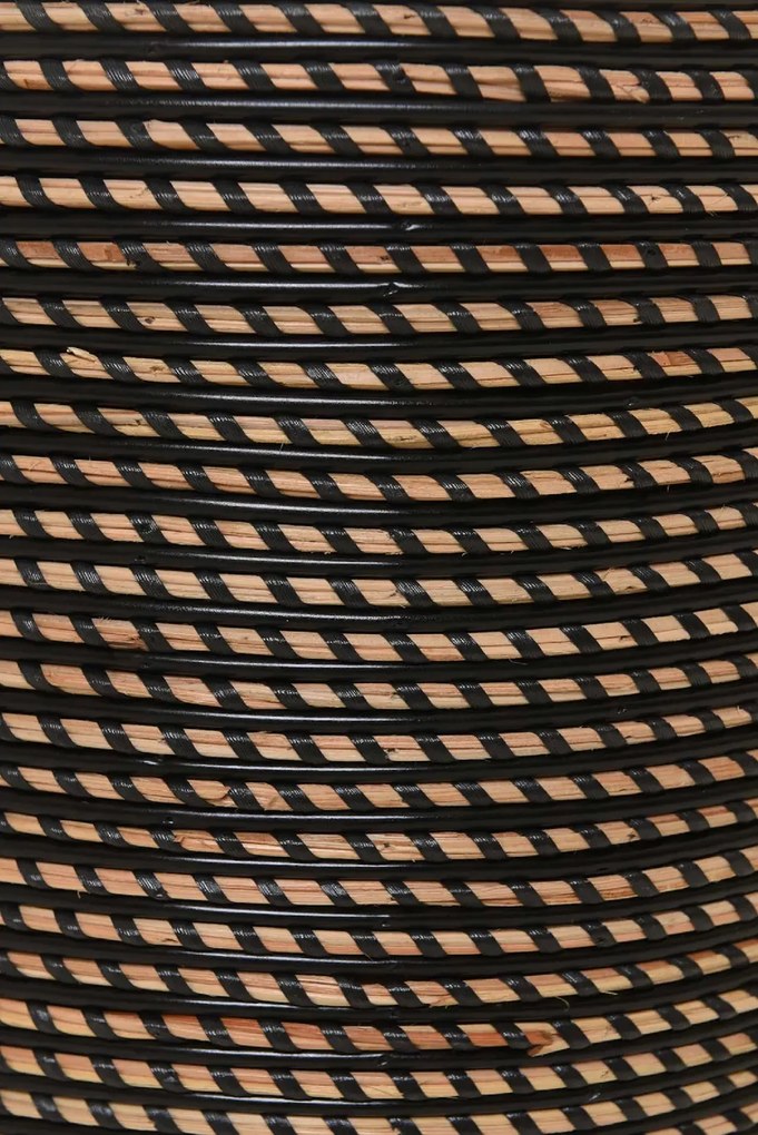 Interiérový květináč MASTELLO, ratan, 24x24 cm, natur/černá