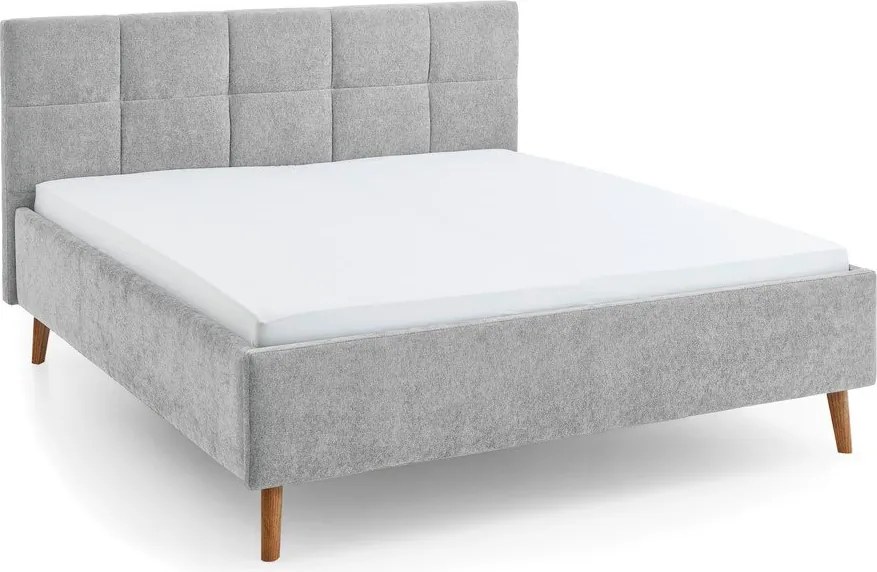 Šedá čalouněná dvoulůžková postel s úložným prostorem s roštem 180x200 cm Nova – Meise Möbel