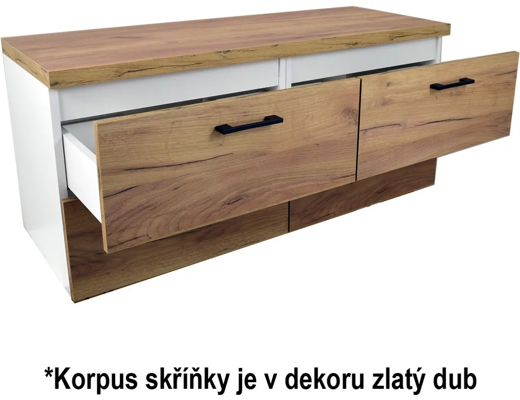 Comodo Koupelnová skříňka pod deskové umyvadlo Agria GO 120-HD - zlatý dub/zlatý dub