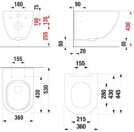 JIKA H8667140000001 - Závěsné WC MIO + záchodové prkénko SoftClose MIO