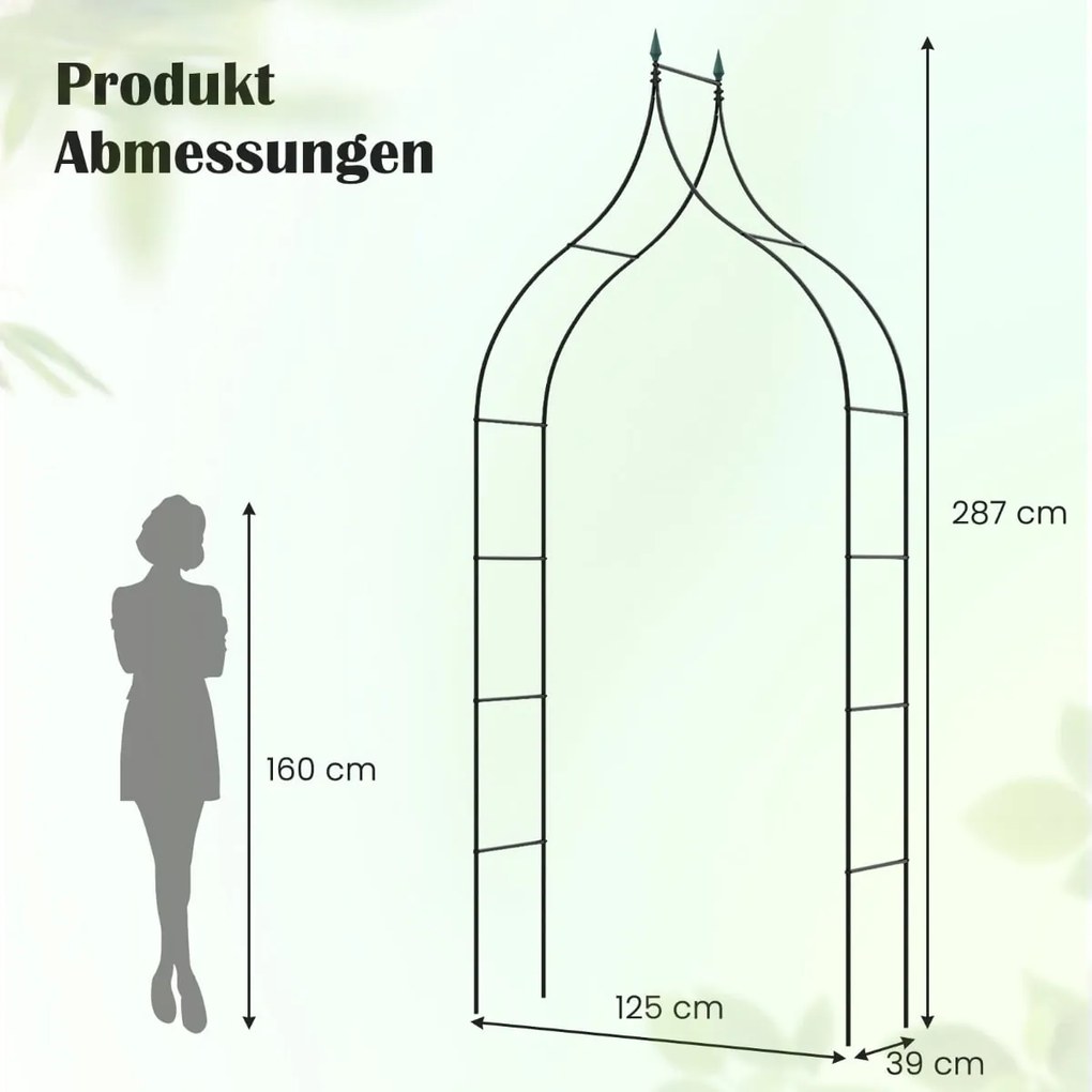 Costway Rose arch kovový zahradní oblouk v gotickém stylu oblouková růže