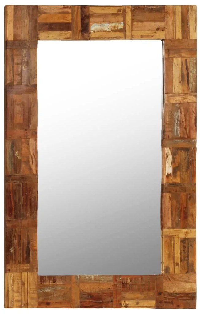 Nástěnné zrcadlo z masivního recyklovaného dřeva 60 x 90 cm - Default Title