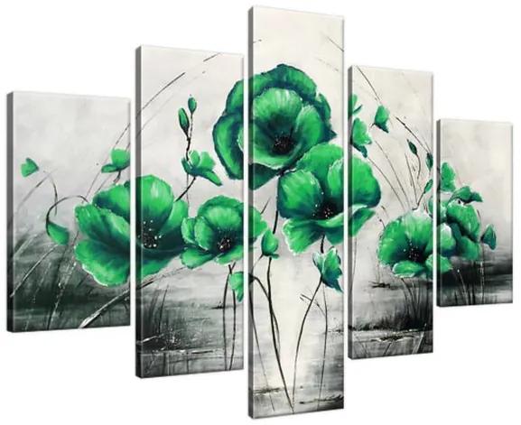 Ručně malovaný obraz Zelené Vlčí máky 150x105cm RM2451A_5H