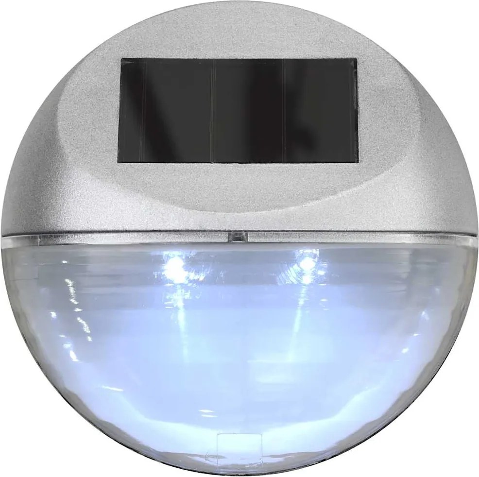 Zahradní nástěnné solární lampy LED 24 ks kulaté stříbrné 277140