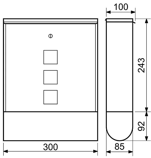 Poštovní schránka RICHTER BK.210.CM (černá matná), RICHTER Černá matná