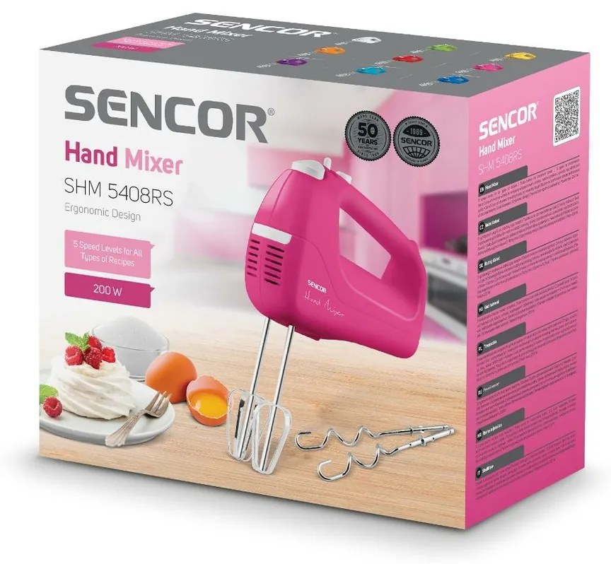 Sencor SHM 5408RS ruční mixér, růžová