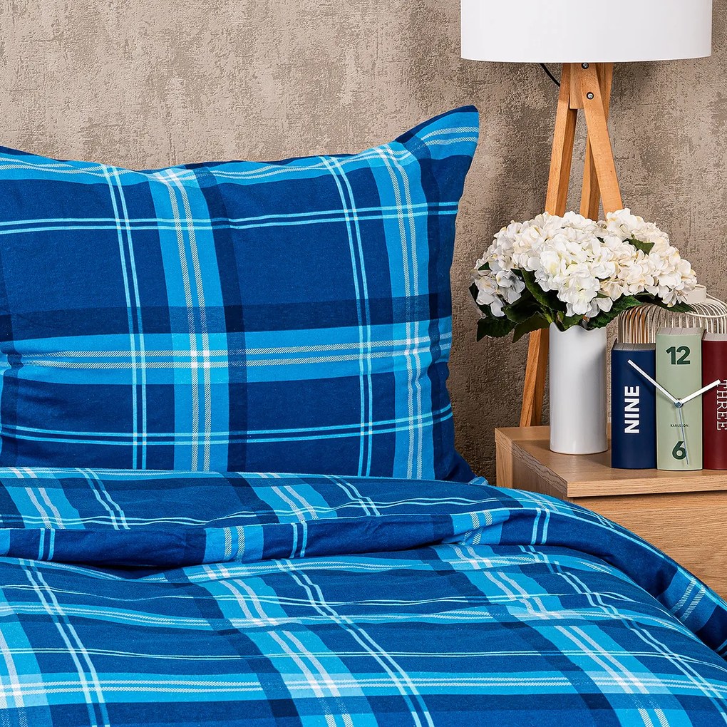 4Home Flanelové povlečení Blue plaid