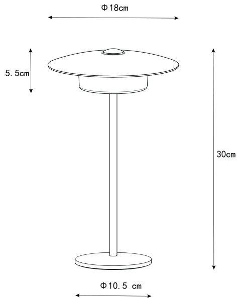 Globo 21024G-LED Nab. dotyk. stol. lampa KYLER LED/3W/3,7V 1800/2700/3000K šedá
