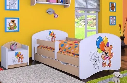 Svět pokojů Dětská postel Kevin - šťastní medvídci + matrace zdarma Barva: Bílá, Úložný prostor: ANO (+800 Kč), Rozměr: 140x70 cm