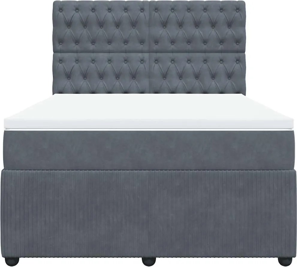 Box spring postel s matrací tmavě šedá 160x200 cm samet 3292389