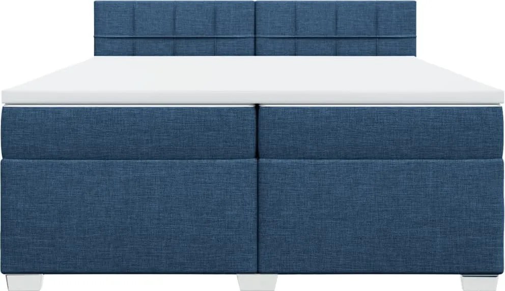 Box spring postel s matrací modrá 200x200 cm textil 3286001