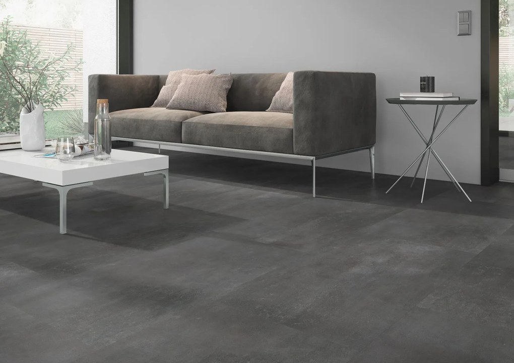 Vinylová podlaha lepená ECO 55 071 Cement Dark Grey, 914,4 x 457,2 mm, Oneflor