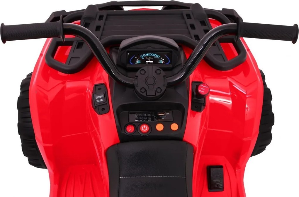 Ramiz Dětská čtyřkolka XL ATV 2,4 GHz na baterie červená na dálkové ovládání + pohon 4x4 + nosič zavazadel + pomalý start + EVA + LED a zvuky