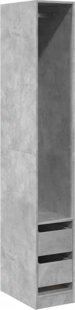 Šatní skříň betonově šedá 30 x 50 x 200 cm kompozitní dřevo 3307741