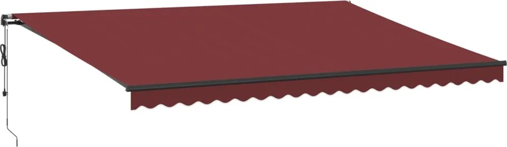Automatická zatahovací markýza s LED burgundská 500 x 350 cm 3215009