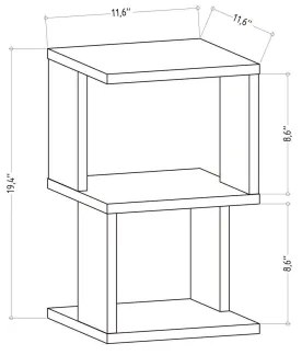 Noční stolek CARTER 49,4x29,6 cm bílá