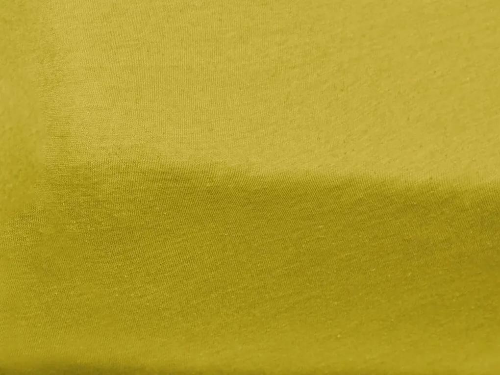 Jersey prostěradlo do dětské postýlky žluté 60 x 120 cm