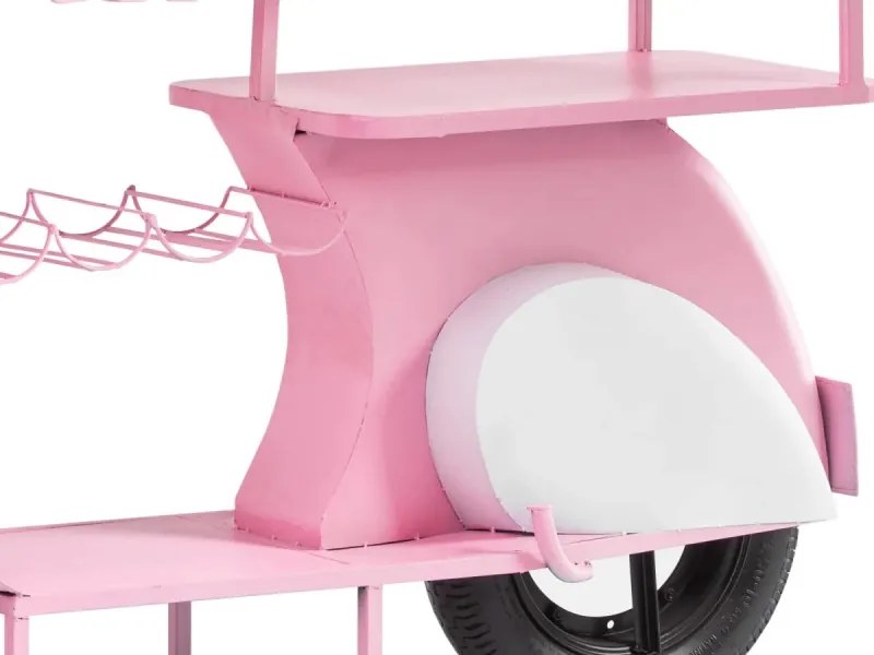 furniture-nabytek.cz - Lakovaný barový pult Scooter Nova Pink z kovu, růžová – 160×50×87 cm