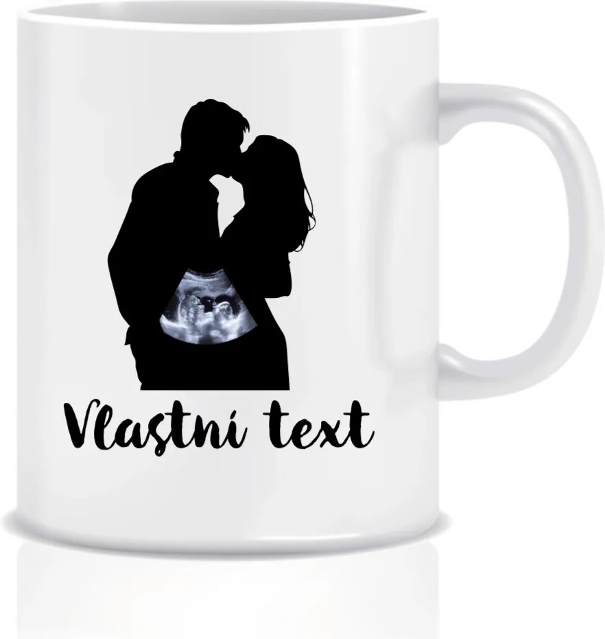 Personalizovaný klasický bílý hrníček 300 ml s párem a ultrazvukem