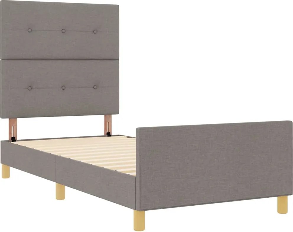Rám postele s čelo Taupe 100 x 200 cm textil 3344708