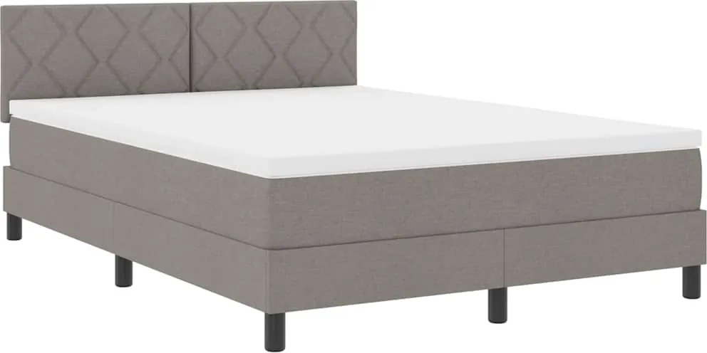 Postel s boxspringem s čelo Taupe 140 x 200 cm textil 3338773