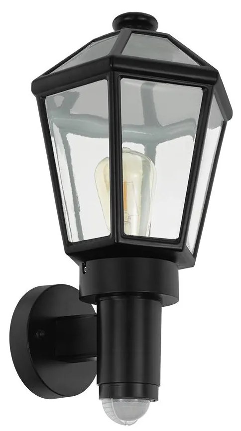 Eglo | Eglo 97257 - Venkovní nástěnné svítidlo se senzorem MONSELICE 1xE27/28W/230V IP44 | EG97257