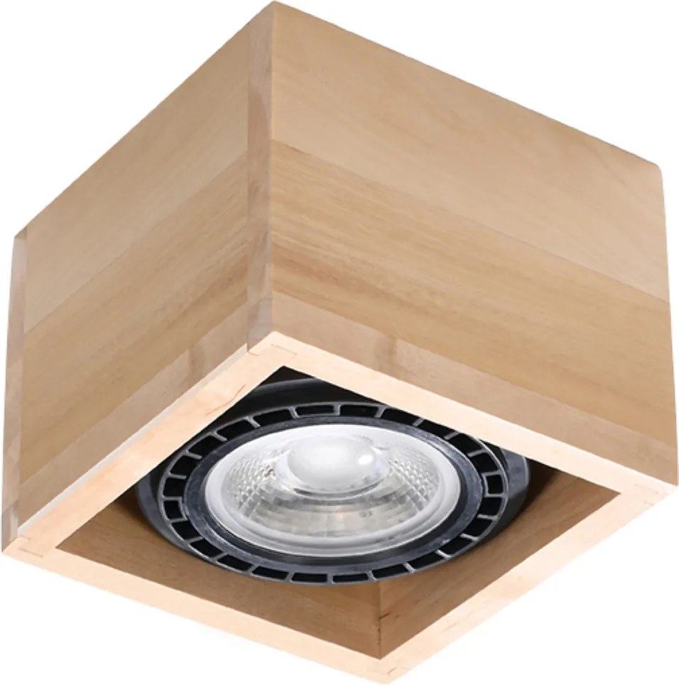 Sollux Lighting Stropní svítidlo QUATRO 1 přírodní dřevo