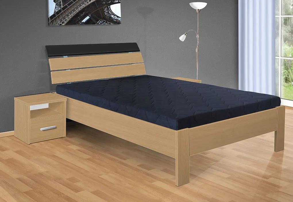 Nabytekmorava postel Darina 200x120 cmbez matrace, Barva postele: buk 381, Úložný prostor: bez úložného prostoru