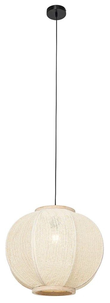Smart Pendant Lamp Natural Fabric 48 cm Incl. Wifi G95 - Rob
