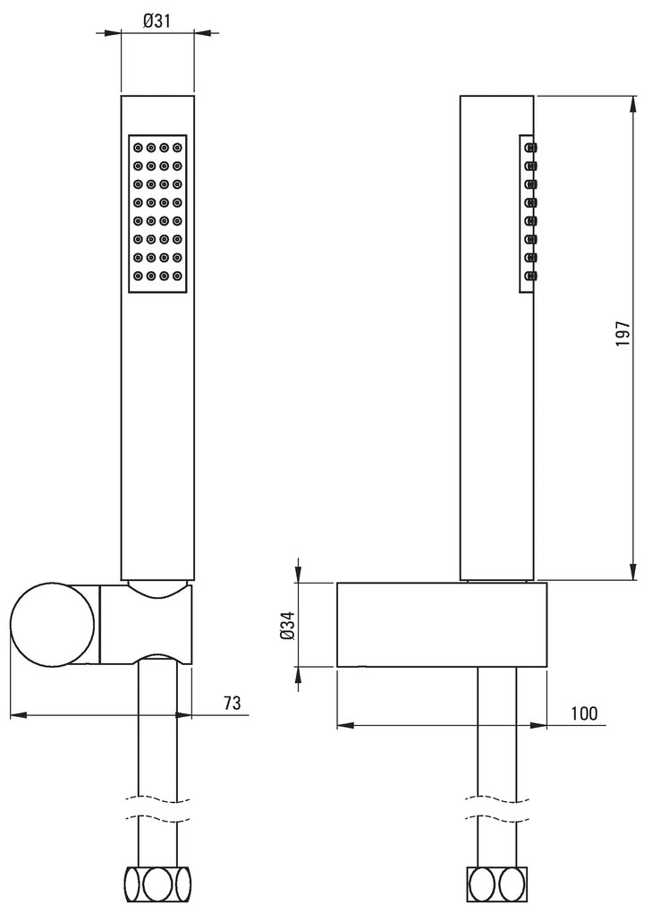 Deante Round, 1-bodová kulatá sprchová souprava, chromová, DEA-NOR_041K