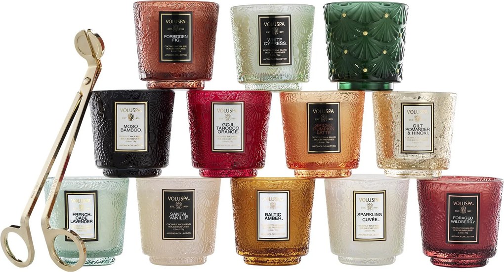 Voluspa 12denní adventní kalendář Holiday se zlatými nůžkami, 12×72 g