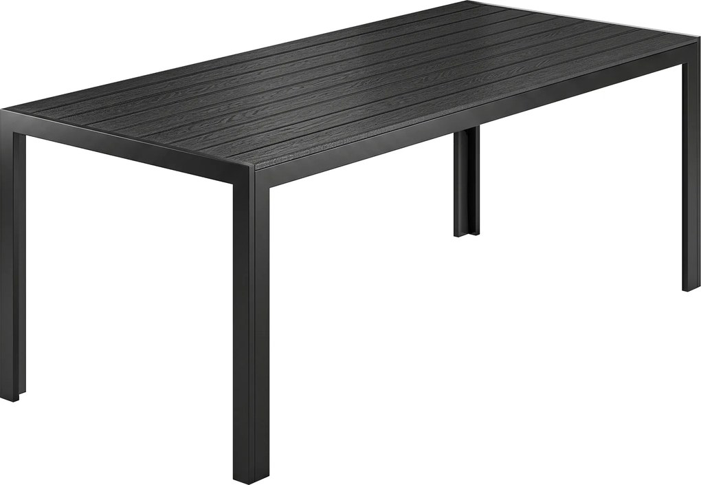 Outsunny zahradní stůl hliníkový stůl 120x70 cm pro zahradní terasu dřevo-plast polywood černý odolný proti povětrnostním vlivům a moderní | Aosom.de