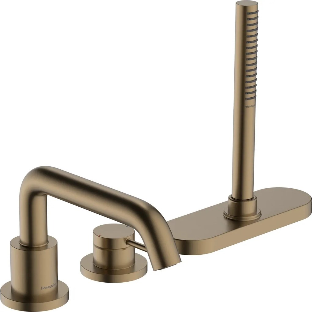 Hansgrohe Tecturis S, 3-otvorová baterie na okraj vany, kartáčovaný bronz, HAN-73447140