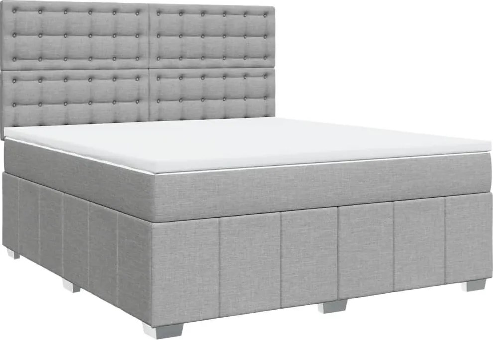 Box spring postel s matrací světle šedá 180 x 200 cm textil 3291761