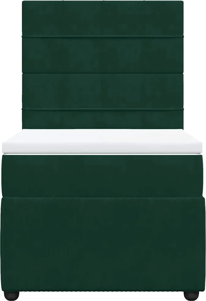 Box spring postel s matrací tmavě zelená 100x200 cm samet 3292265