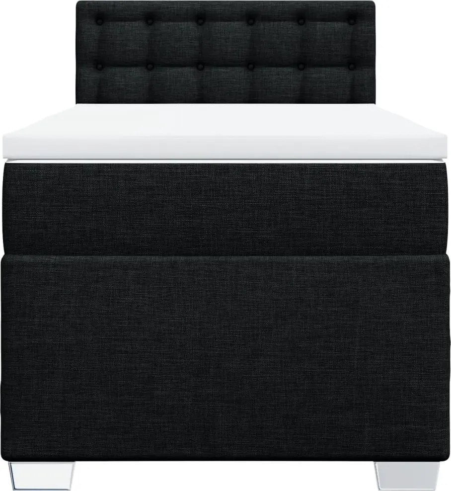 Box spring postel s matrací černá 90x200 cm textil 3285787