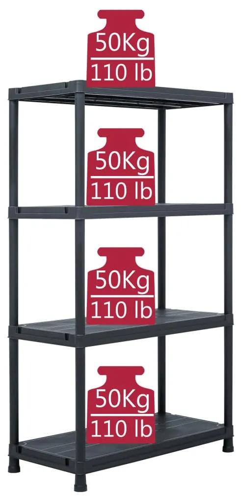 Skladové regály Souci - 2 ks - černé - 200 kg | 80x40x138 cm