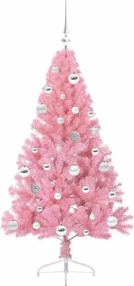Umělý osvětlený vánoční stromeček Růžová 150 cm PVC 3397068