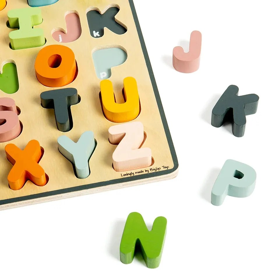 Bigjigs Toys Dřevěné puzzle velká písmena - ABC