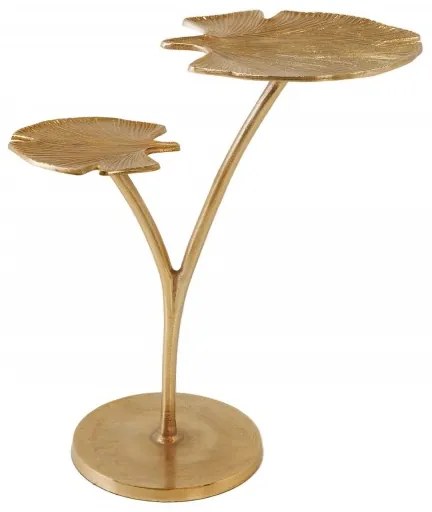 Noble Home Zlatý odkládací stolek Ginkgo 56 cm