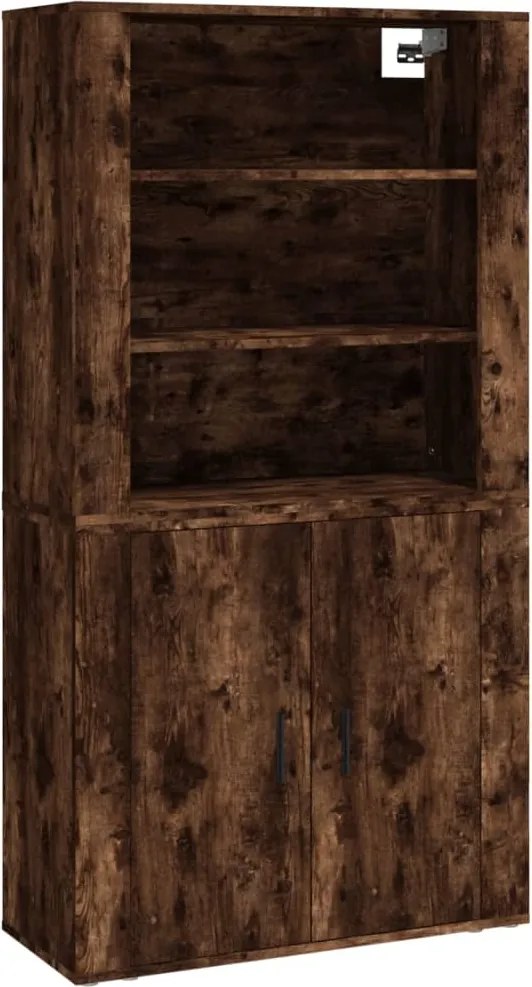 Skříň highboard kouřový dub kompozitní dřevo 3185364