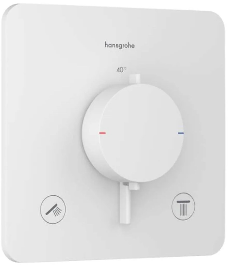 Hansgrohe Ecostat Comfort Q - Termostatická baterie pod omítku, pro 2 spotřebiče, matná bílá 33713700