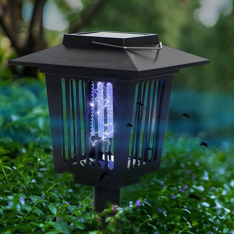 Bluegarden, LED solární lampa proti hmyzu 15x15x27 cm J-22, černá, OGR-02107